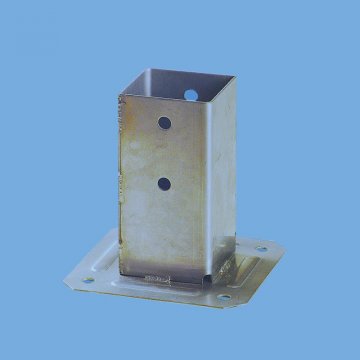 Screw-Fixed Square Post Holder with Reinforced Base Plate, Hot Dip Galv ...